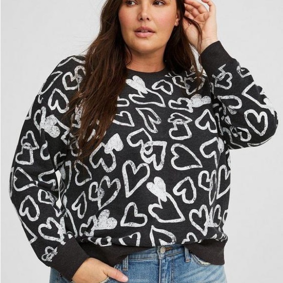 torrid | Sweaters | Torrid Black And White Heart Sweater | Poshmark
